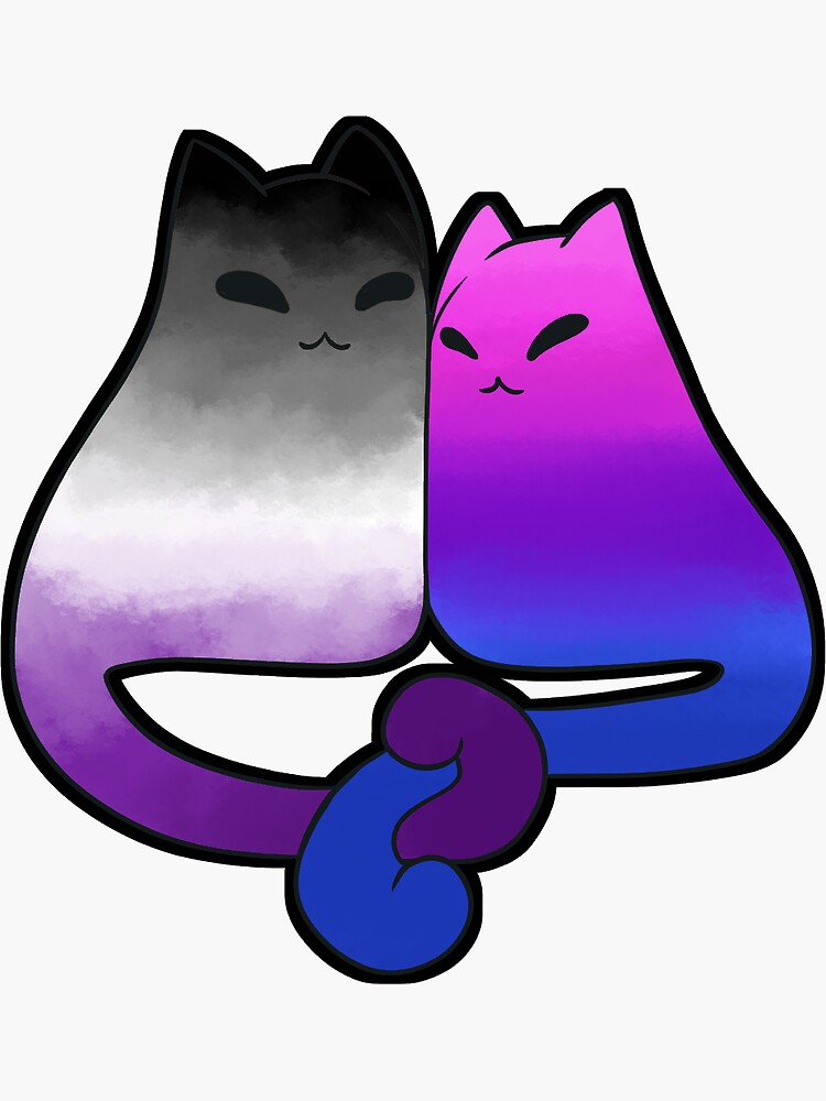 "LGBTQ+ Cats: Ace+Bi" Sticker for Sale by OwlCatArts88 | Redbubble