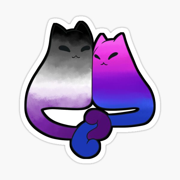 "LGBTQ+ Cats: Ace+Bi" Sticker for Sale by OwlCatArts88 | Redbubble