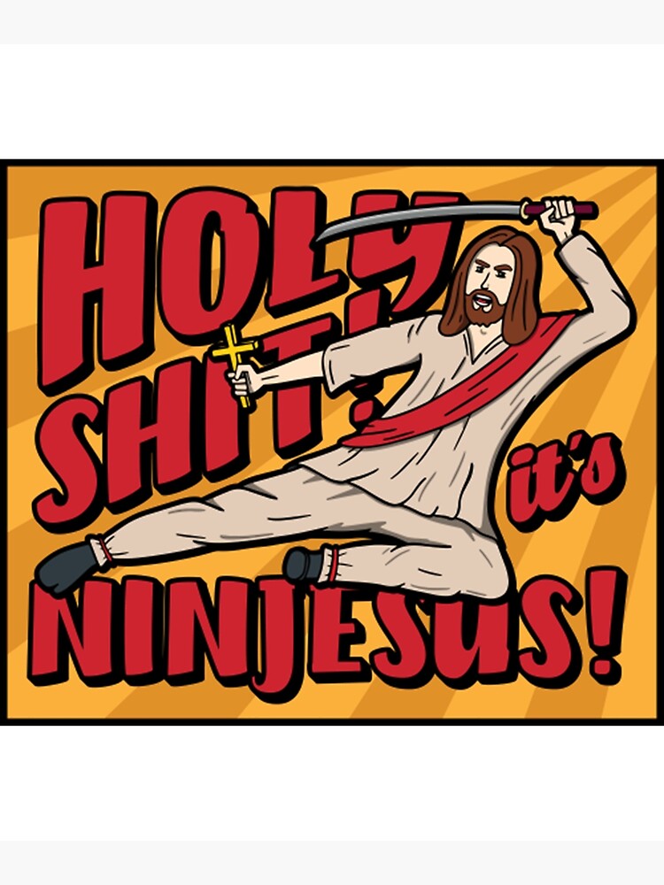 "Ninjesus T-ShirtNinjesus - Ninja Jesus Cartoon" Poster for Sale by ...