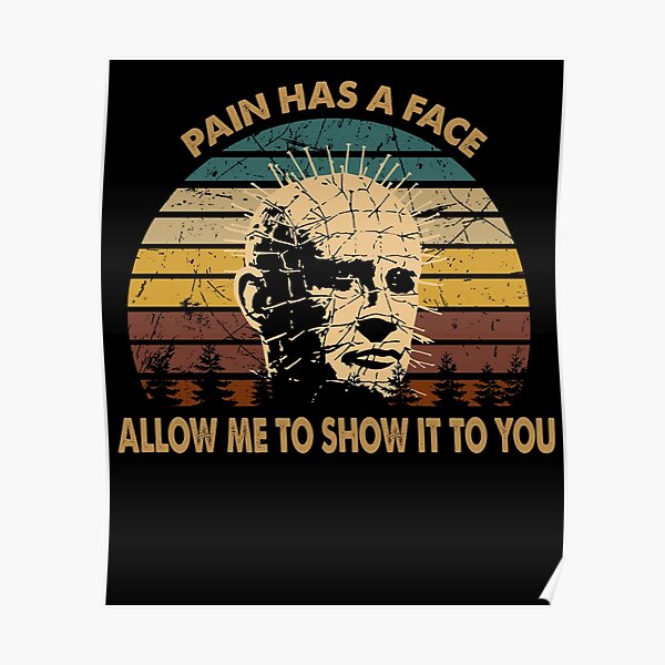 "Vintage Hellraiser Horror Film - Pain Has A Face" Poster for Sale by ...