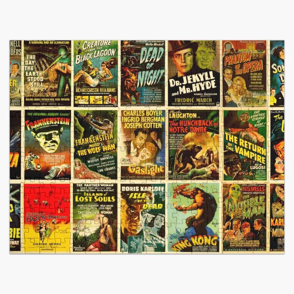 "Vintage Classic Horror Monster Movie Posters" Jigsaw Puzzle for Sale ...