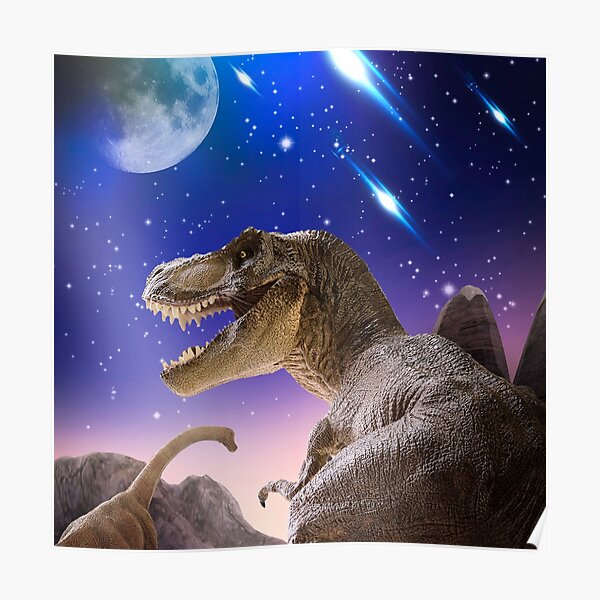 "Dinosaurs On The Moon" Poster for Sale by DiegoUrz | Redbubble