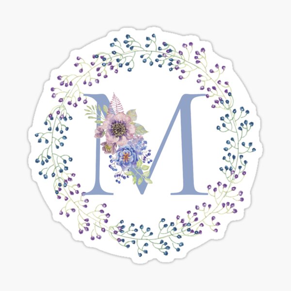 "Letter M - fancy monogram sticker" Sticker by lollyslane | Redbubble