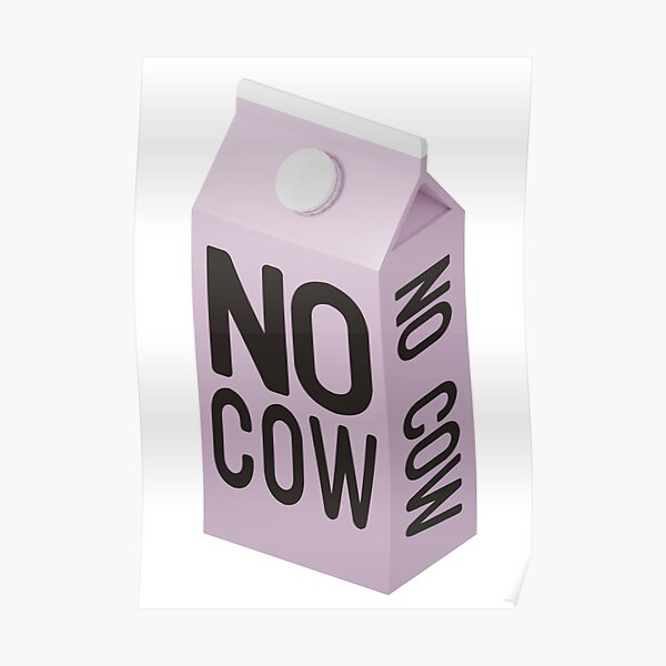 "No Cow Milk Carton - Purple" Poster for Sale by Kitsune-Solomon ...