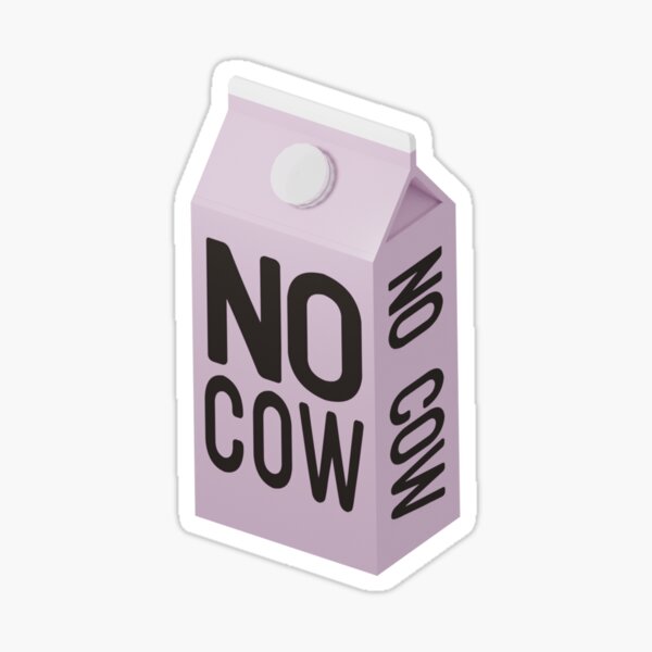 "No Cow Milk Carton - Purple" Sticker for Sale by Kitsune-Solomon ...