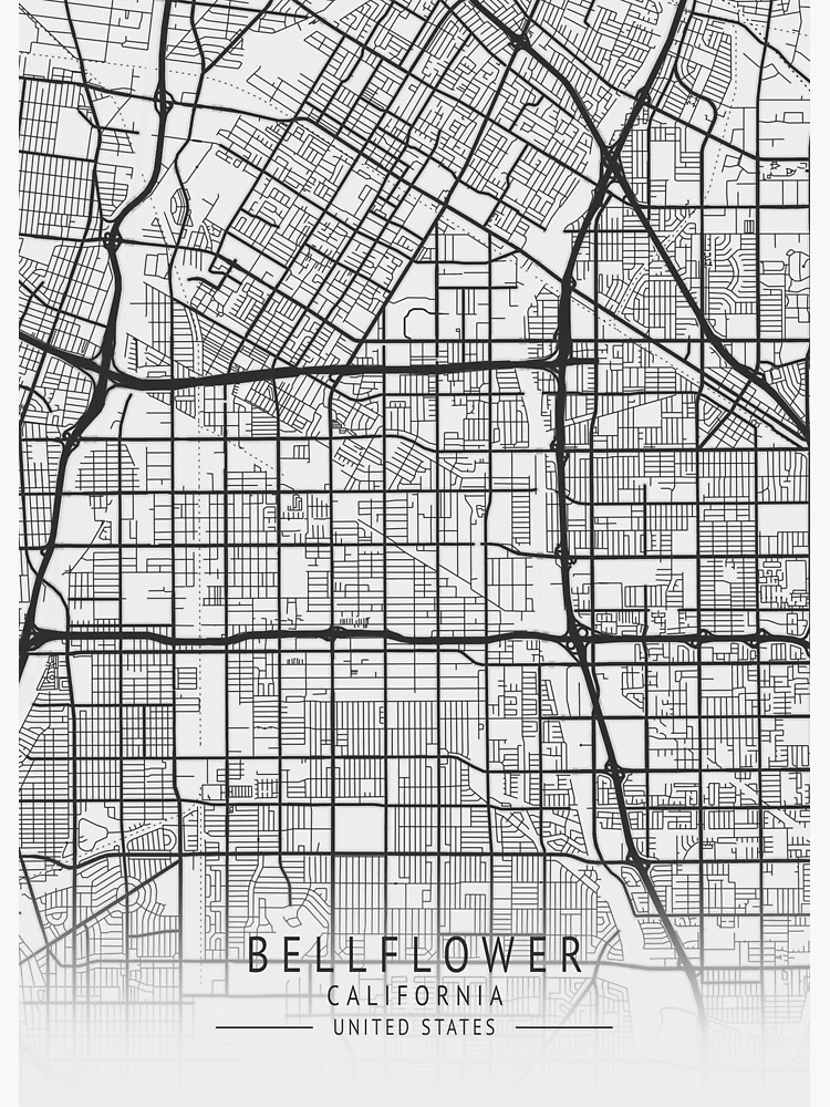 "Bellflower - California - US Gray City Map" Poster for Sale by ...