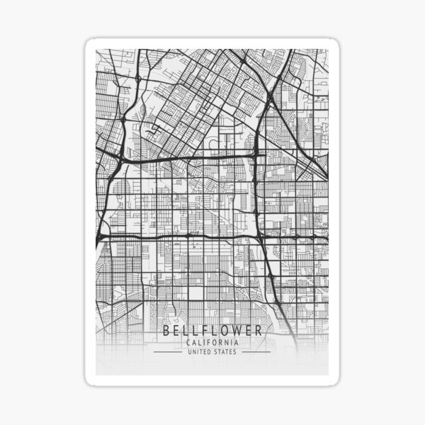 "Bellflower - California - US Gray City Map" Sticker for Sale by ...