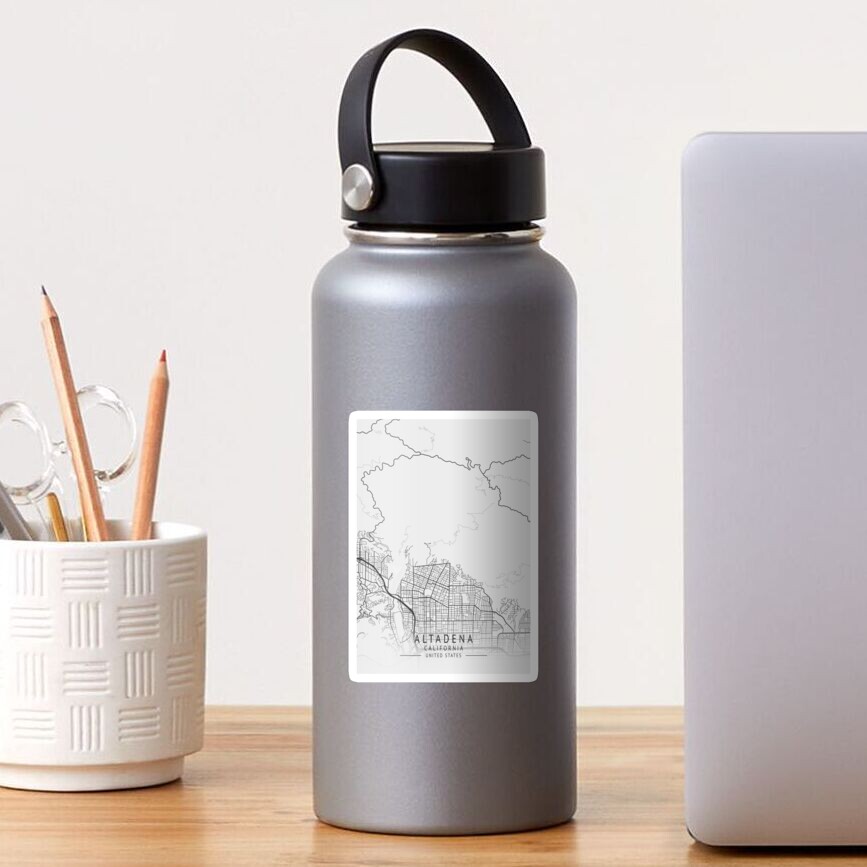 "Altadena - California - US Gray City Map" Sticker by ctmapprint ...