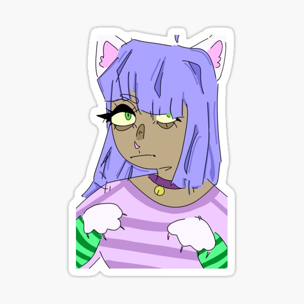"cat girl" Sticker for Sale by rivaarr | Redbubble