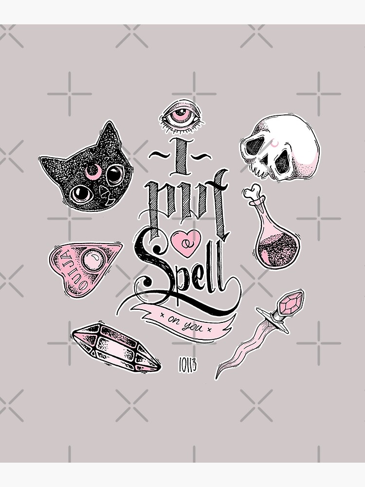 "Halloween Cat Drawing" Poster for Sale by Fettkether | Redbubble