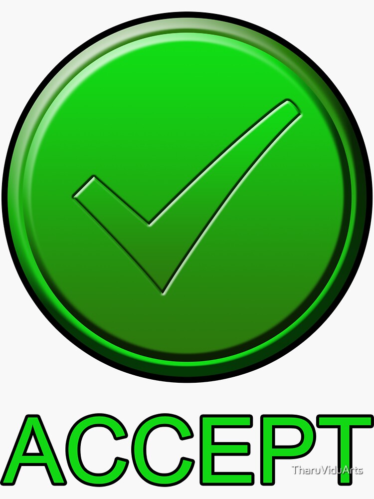 "Accepted Logo" Sticker for Sale by TharuViduArts | Redbubble