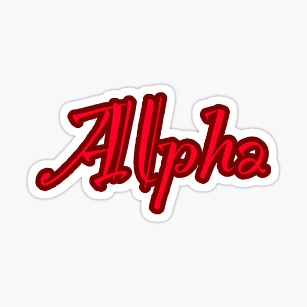 "Alpha" Sticker for Sale by RhysieCakes | Redbubble