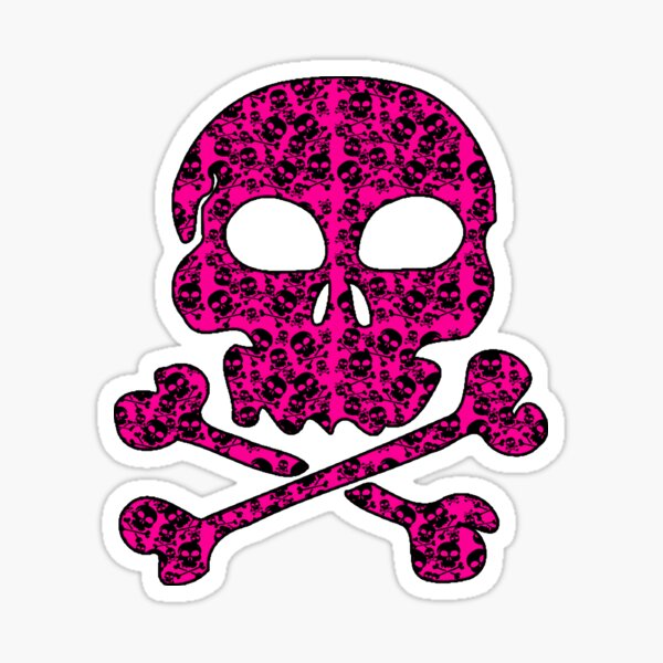 "Hot Pink Skull filled with Skulls" Sticker by Greenbaby | Redbubble