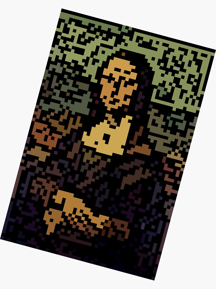 "8 bit mona lisa" Sticker for Sale by ChikasArtCafe | Redbubble
