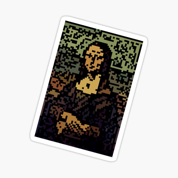 "8 bit mona lisa" Sticker for Sale by ChikasArtCafe | Redbubble