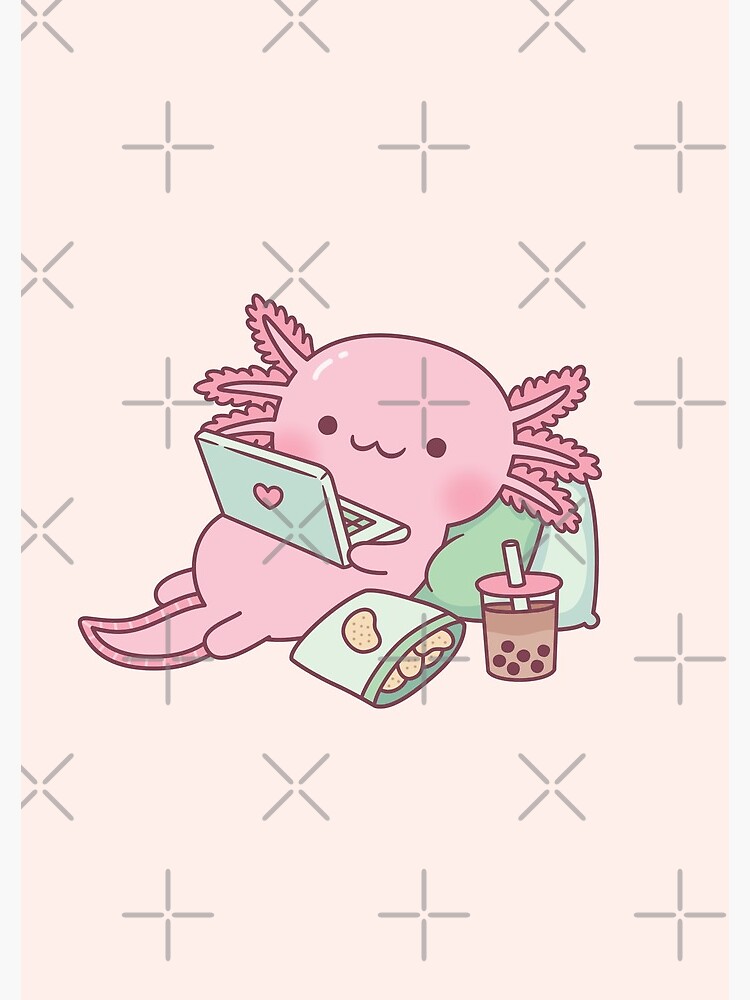 "Cute Chilling Axolotl" Spiral Notebook for Sale by rustydoodle | Redbubble