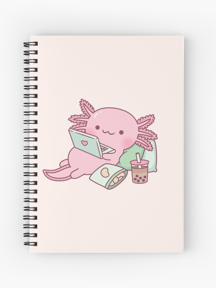 "Cute Chilling Axolotl" Spiral Notebook for Sale by rustydoodle | Redbubble