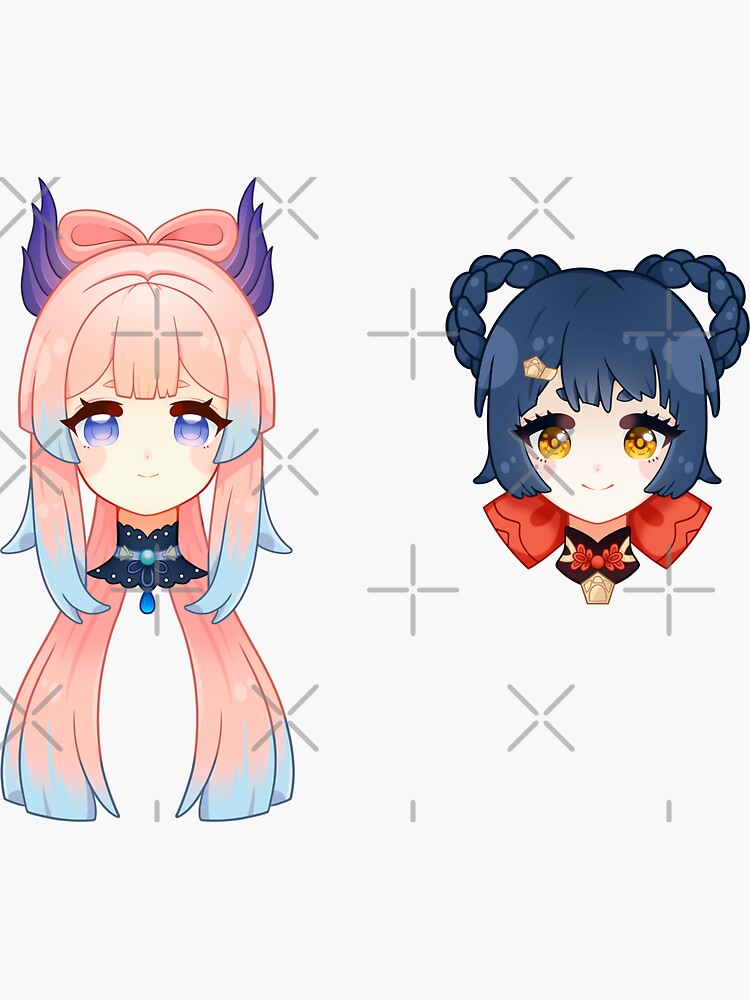 "2 Kokomi and Xiangling Stickers - Genshin Impact" Sticker for Sale by ...