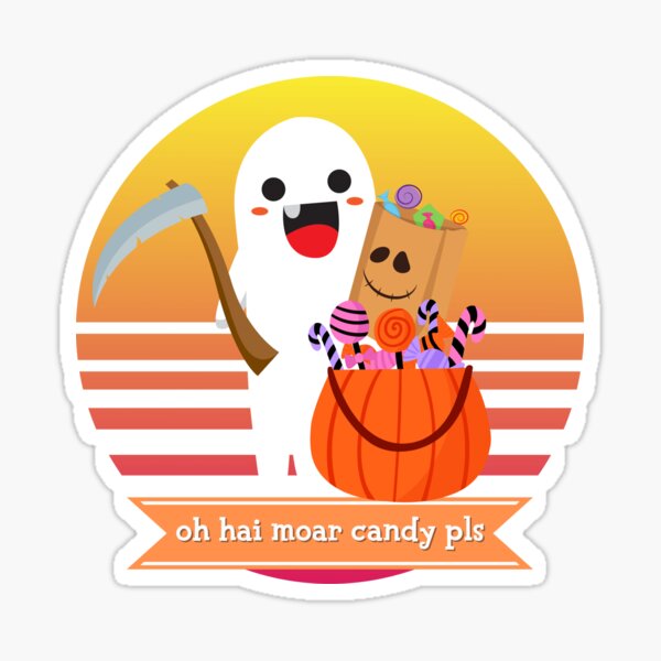 "Halloween Cute Ghost Oh Hai Moar Candy Pls Candy Bag Trick or Treat ...