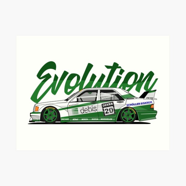 "EVOLUTION EVO 2.5 E190 W201 DTM RACING" Art Print for Sale by ...