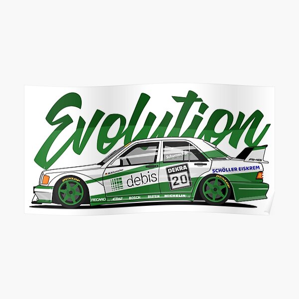 "EVOLUTION EVO 2.5 E190 W201 DTM RACING" Poster for Sale by shketdesign ...