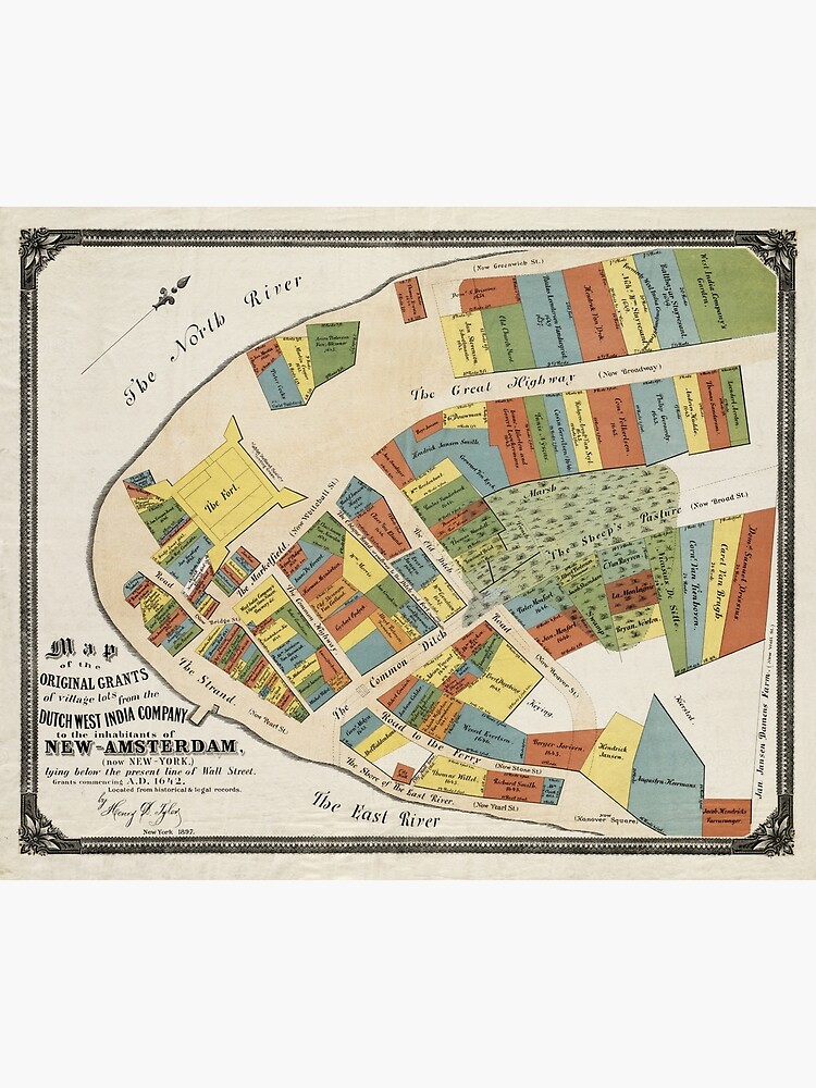 Historical Map of Manhattan Premium Matte Vertical Poster sold by Han ...