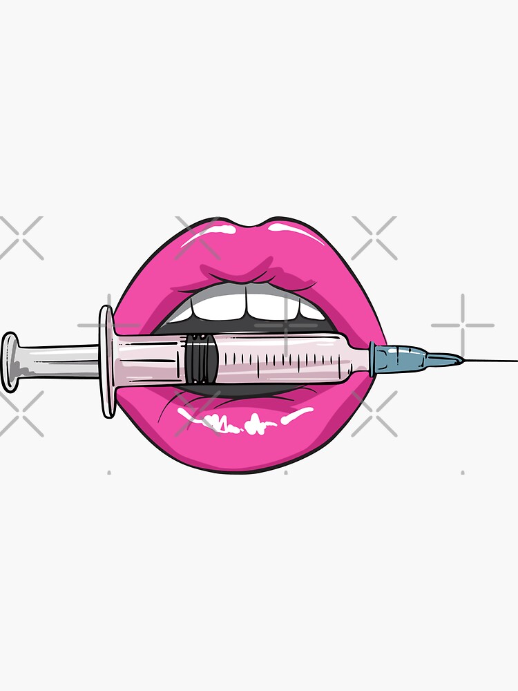 "Lips injection" Sticker for Sale by Milatoo | Redbubble