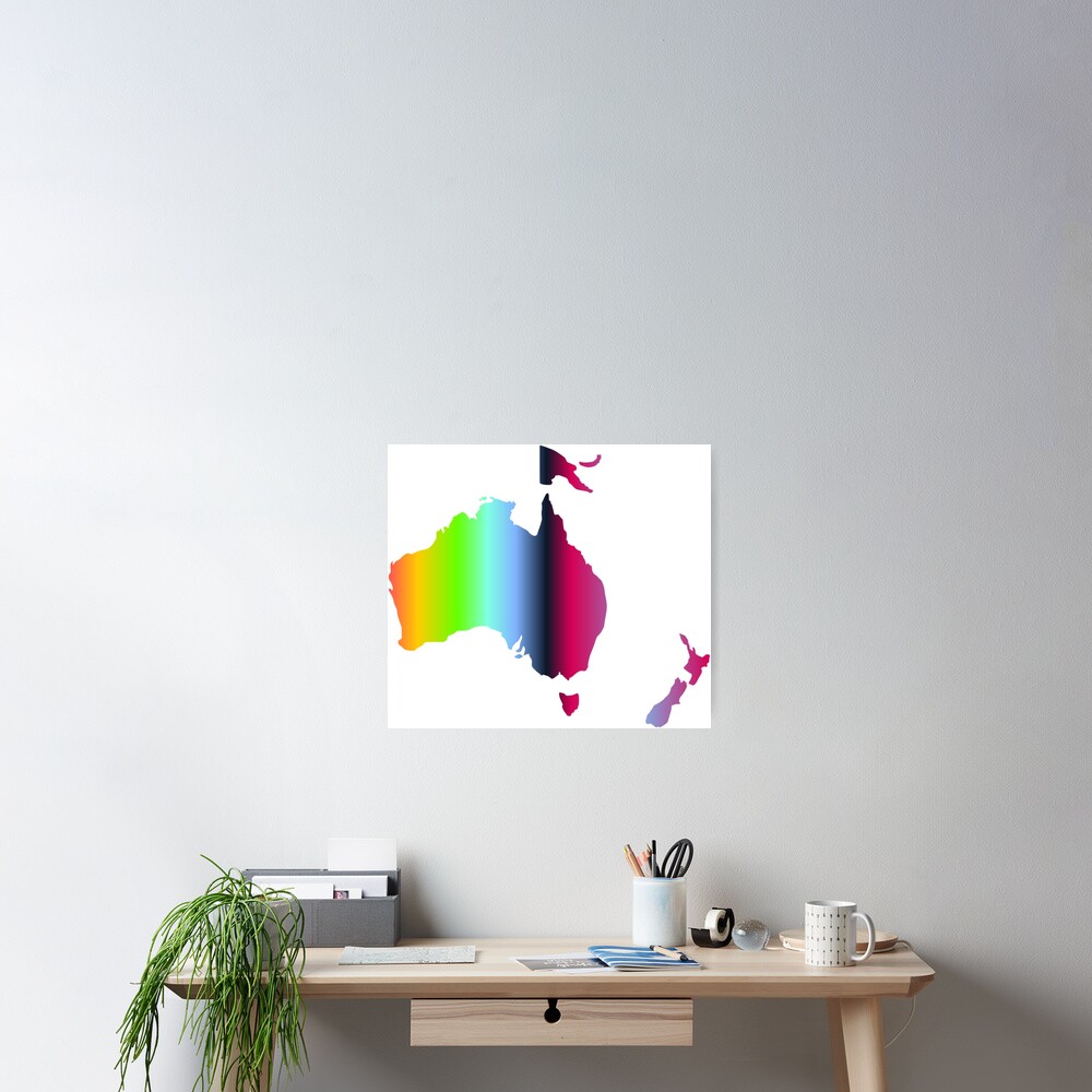 "Colourful Australian Map" Poster for Sale by DigitalPinkie | Redbubble
