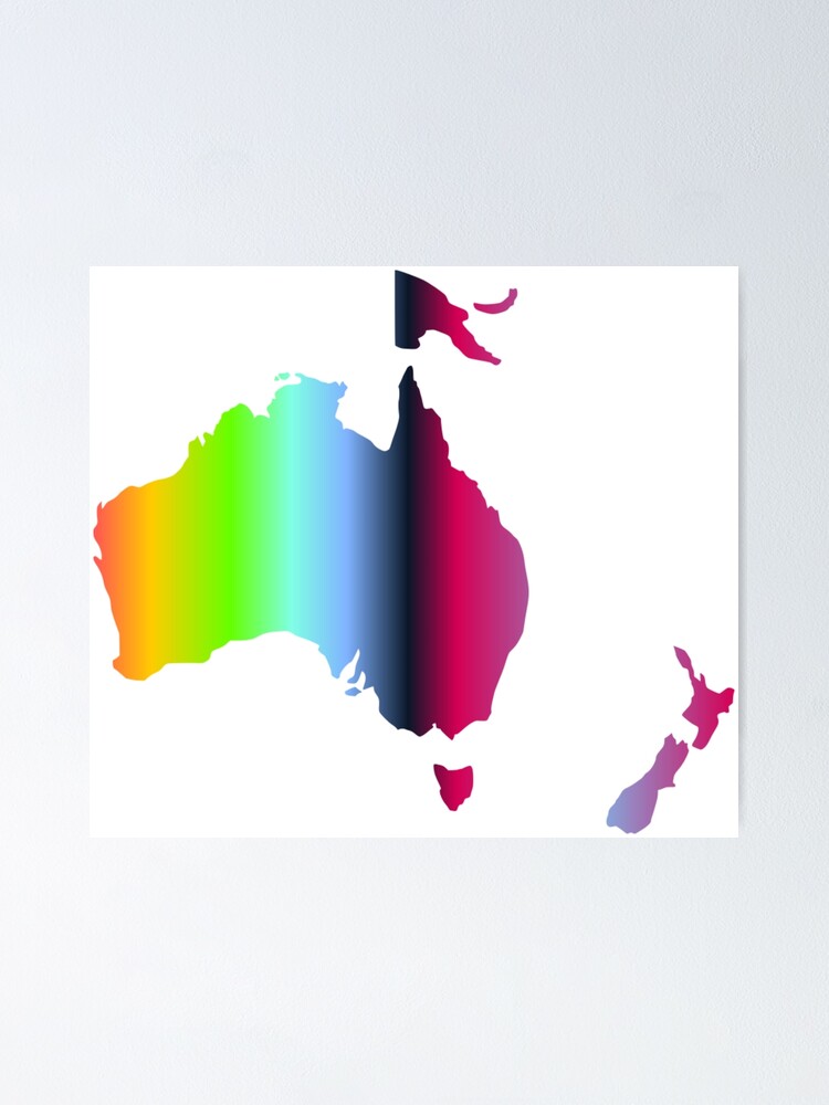 "Colourful Australian Map" Poster for Sale by DigitalPinkie | Redbubble