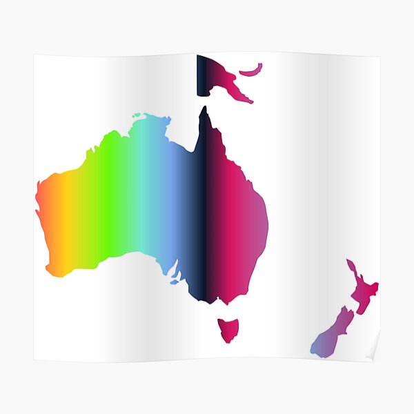 "Colourful Australian Map" Poster for Sale by DigitalPinkie | Redbubble