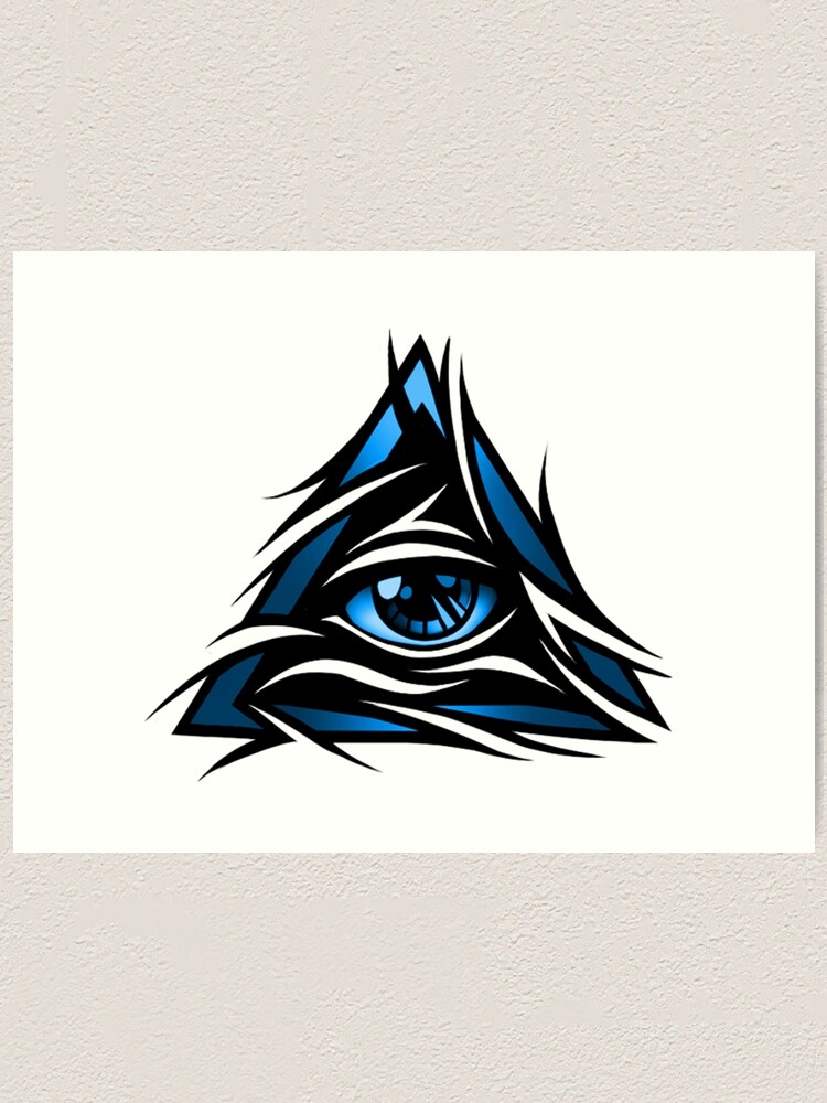 "Blue All Seeing Eye Tribal" Art Print by InkDOTInc | Redbubble