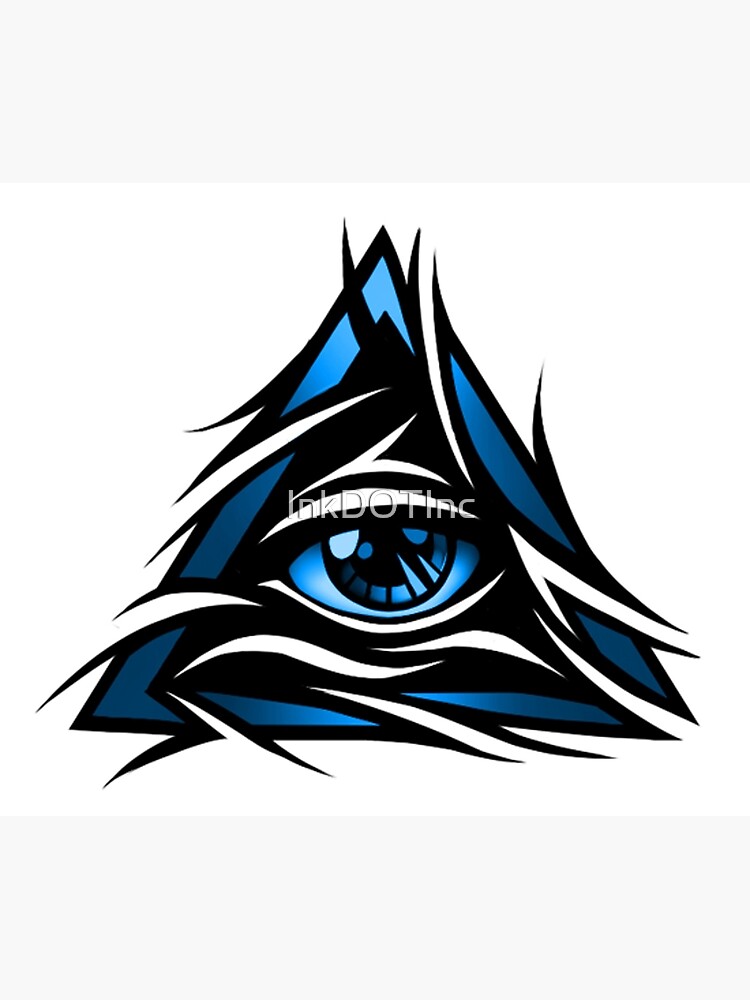 "Blue All Seeing Eye Tribal" Art Print by InkDOTInc | Redbubble