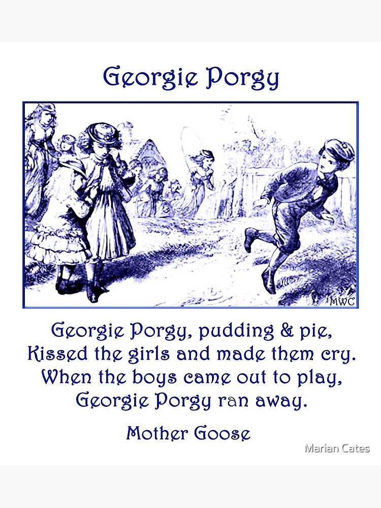 "Georgie Porgy Mother Goose Illustrated Nursery Rhyme" Photographic ...