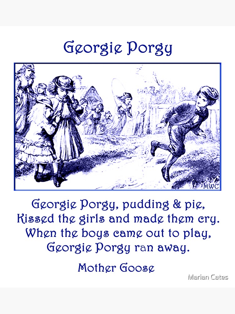 "Georgie Porgy Mother Goose Illustrated Nursery Rhyme" Sticker by ...
