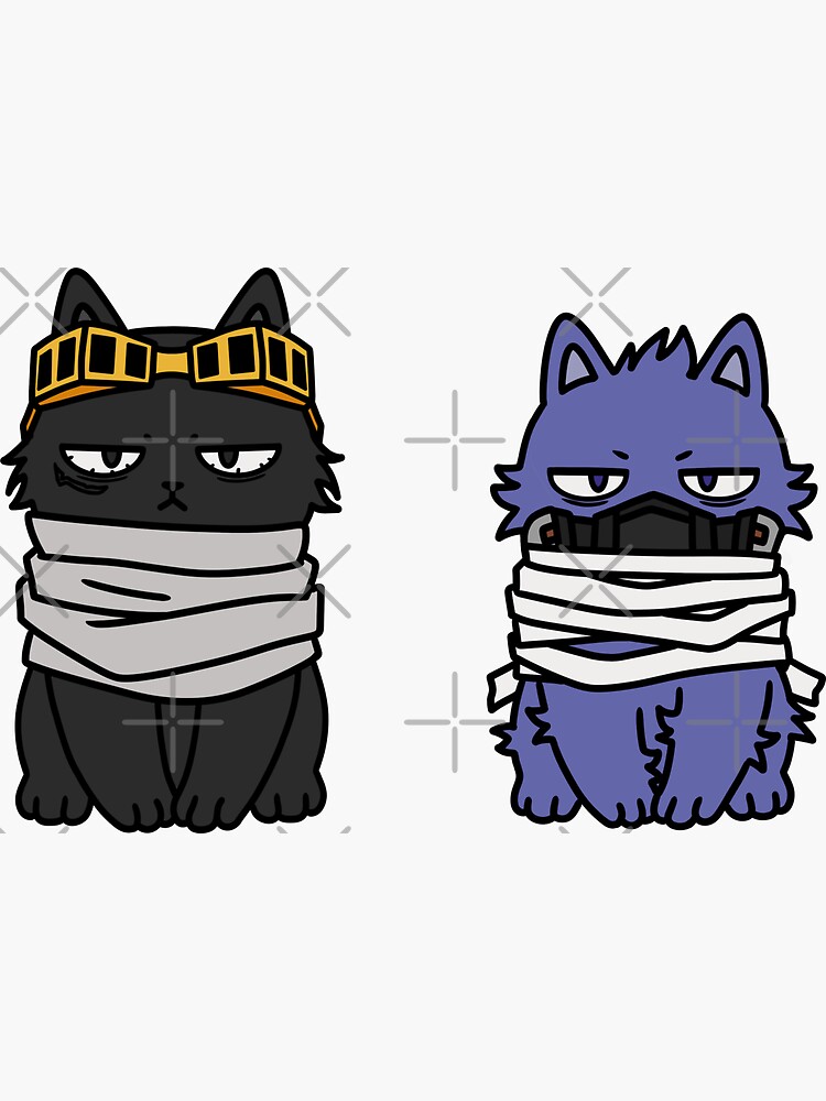 "MHA - Aizawa and Shinsou Cat" Sticker for Sale by Artbreakkids | Redbubble