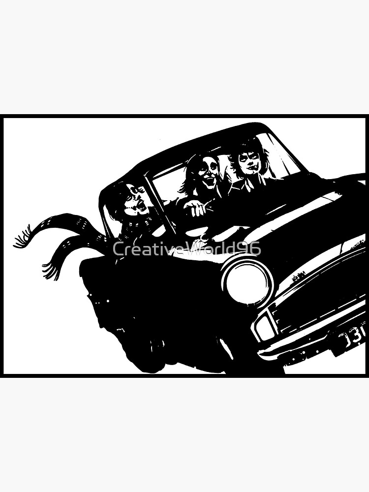 "Flying car" Sticker by CreativeWorld96 | Redbubble