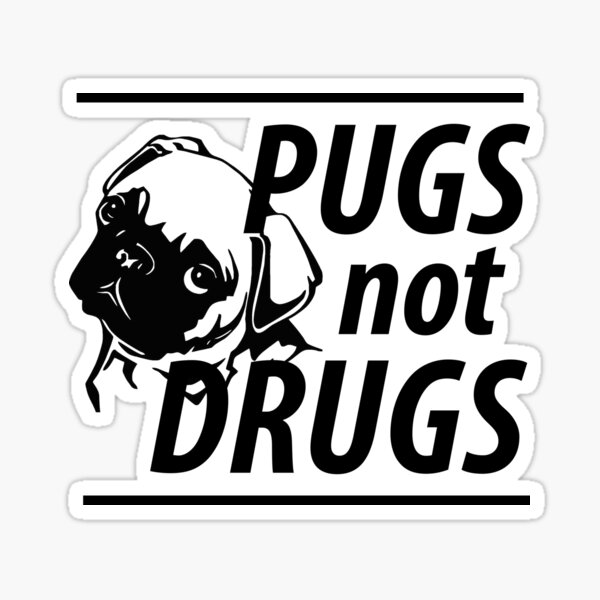 Pugs Not Drugs Stickers | Redbubble