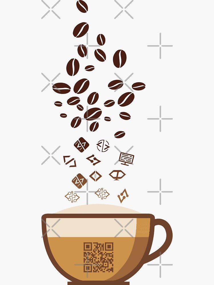 "Converts Caffeine Into Codes" Sticker for Sale by Looks-great | Redbubble