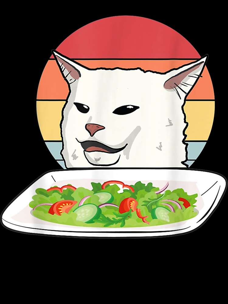 "Angry Women Yelling At Confused Cat At Dinner Table Meme " Art Print ...