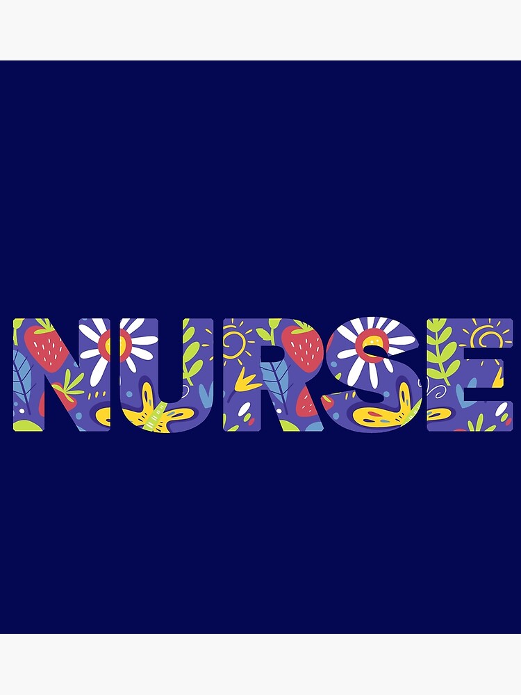 "Nurse spring pattern text" Poster for Sale by NursesTee | Redbubble
