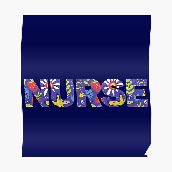 "Nurse spring pattern text" Poster for Sale by NursesTee | Redbubble