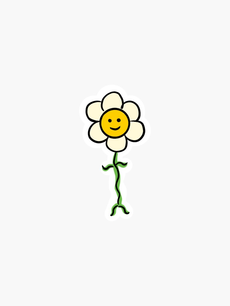 "Cute Happy Flower" Sticker by MeadowlarkArt | Redbubble