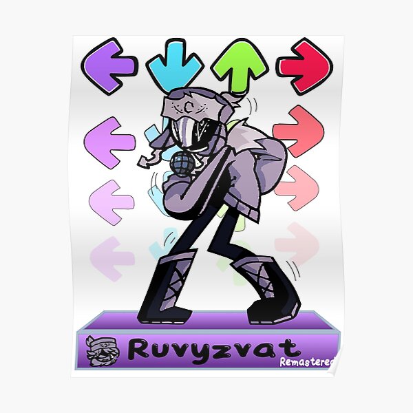 "RUV The FNF (remastered)" Poster for Sale by SJarkCube | Redbubble