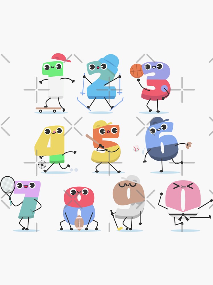 "Numberblocks sports" Sticker for Sale by Davestre | Redbubble