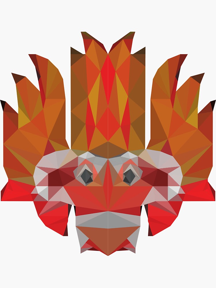 "Low Poly Gara Yaka Devil Face Art Work" Sticker for Sale by topdress ...