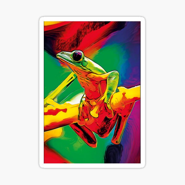 "Rainbow frog" Sticker for Sale by CyprisLab | Redbubble