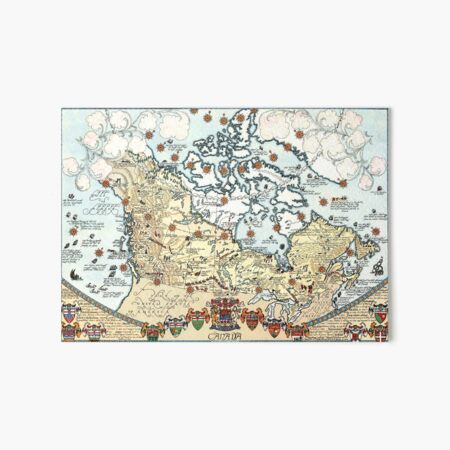 "Vintage Pictorial Map of Canada" Art Board Print for Sale by gin-nek ...