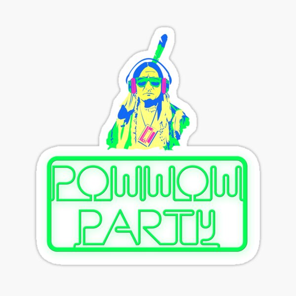 "Native American Powwow Party Neon Design" Sticker for Sale by ...