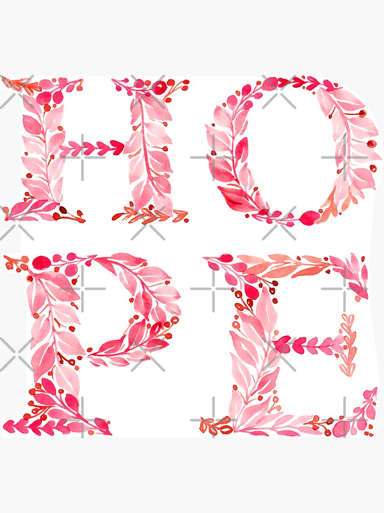 "Hope in red sticker" Sticker for Sale by racheldwilliams | Redbubble