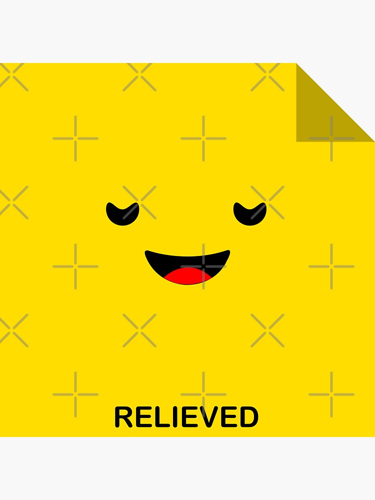 "Relieved emoji face " Sticker for Sale by Kafter | Redbubble